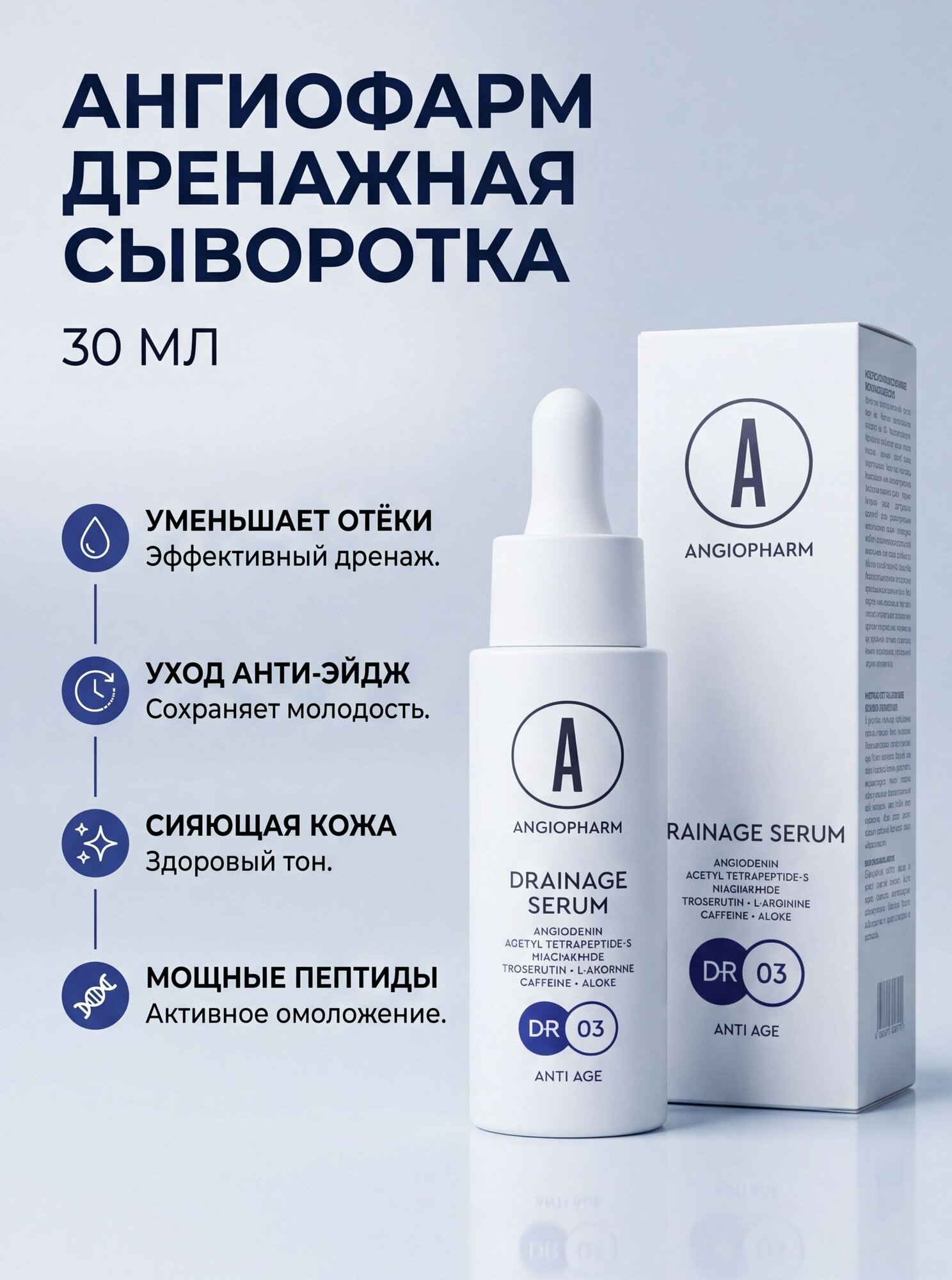 Ангиофарм Drainage serum Дренажная сыворотка для лица, 30 мл