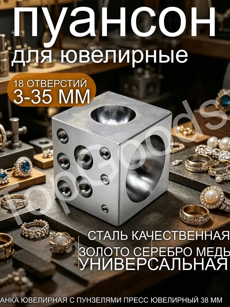 Ювелирный пуансон для чеканки кольца бусины 50 мм