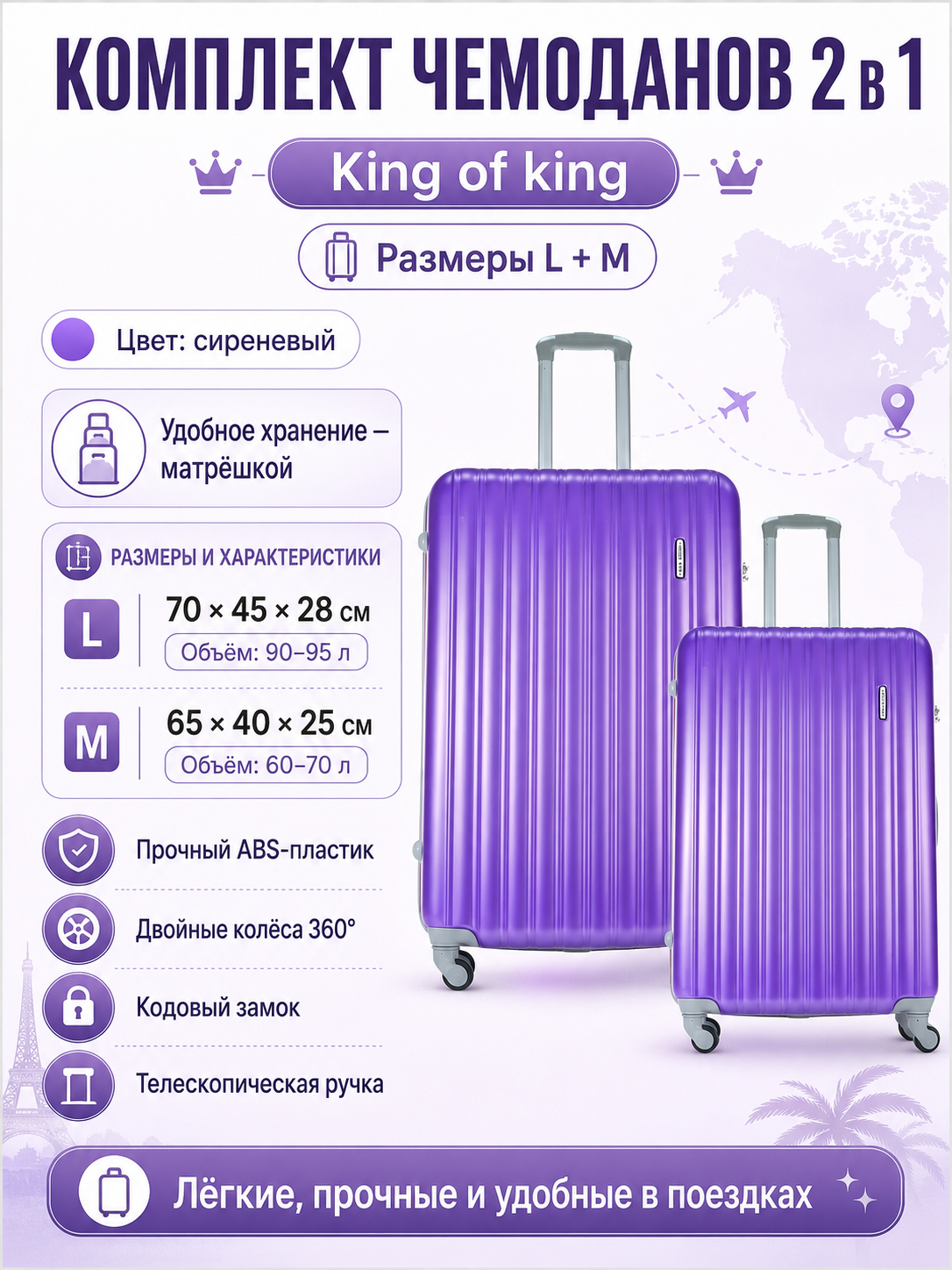 Комплект чемоданов 