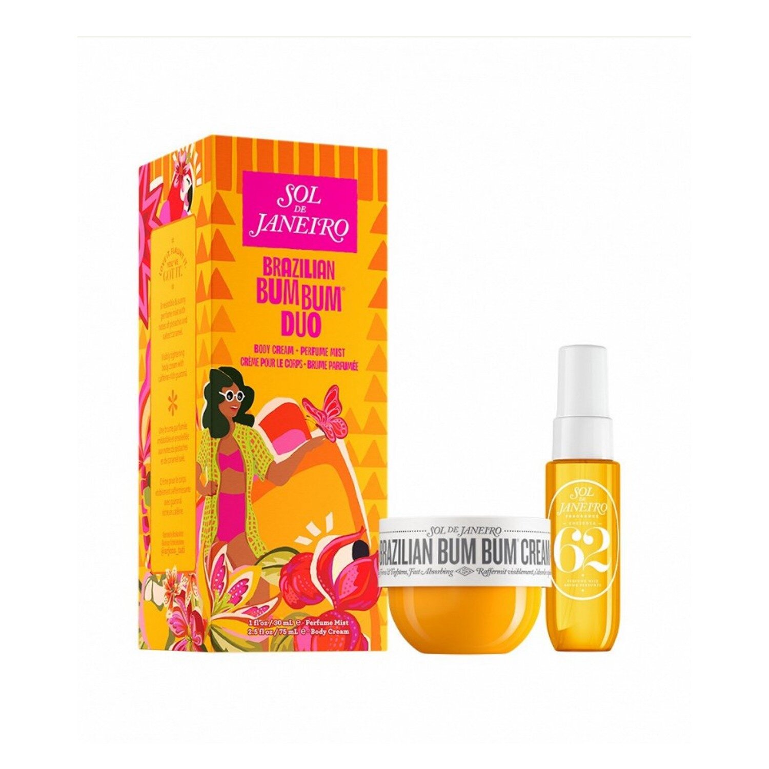Набор для ухода за кожей Sol de Janeiro Brazilian Bum Bum Duo (Bum Bum Cream 75 мл + Mist 62 30 мл)