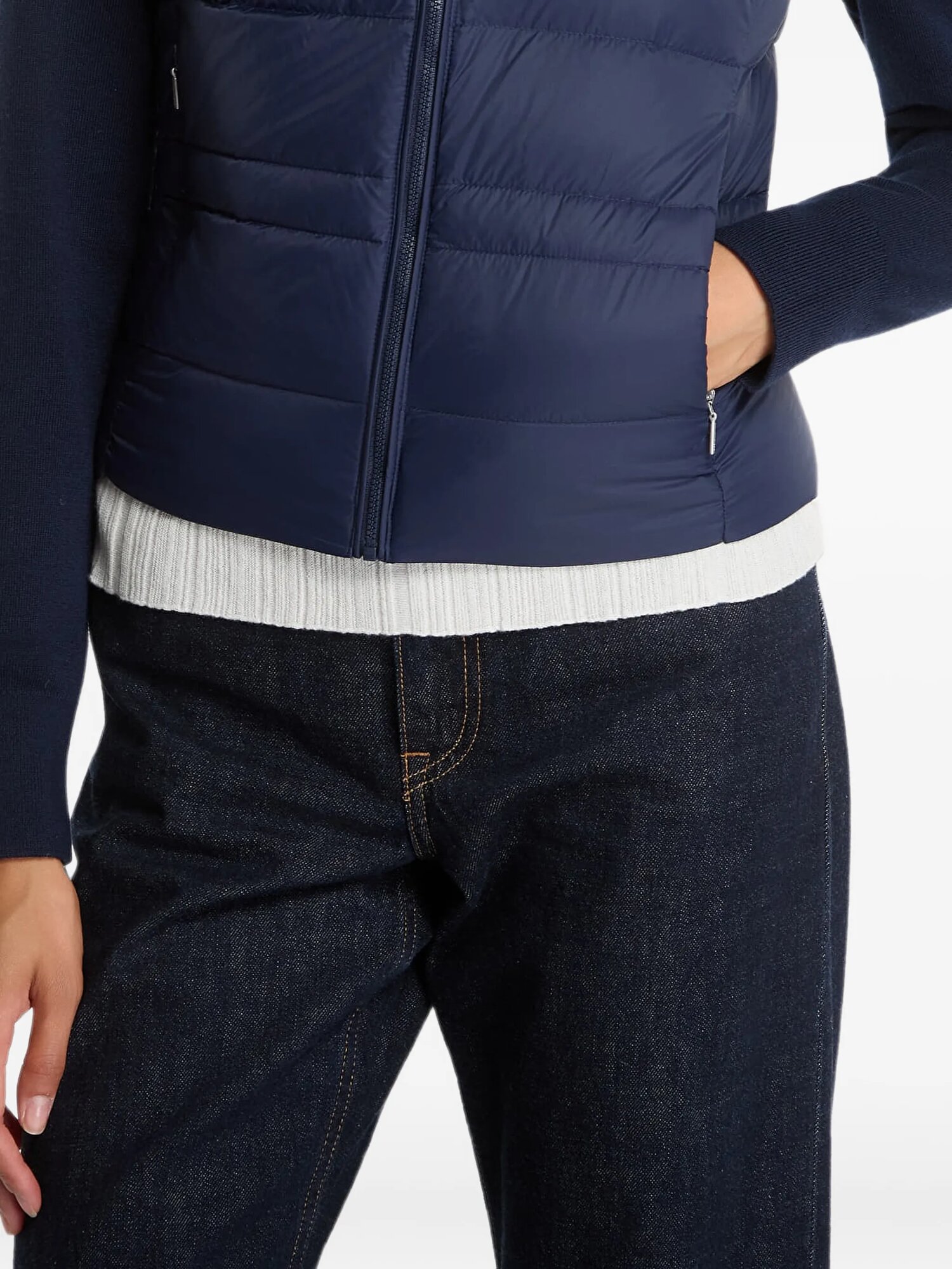 Куртка TOMMY HILFIGER Quilted knit-sleeve jacket, размер 44 EU — фото 1