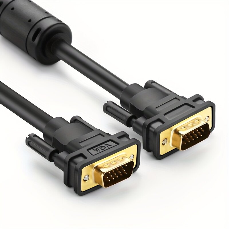 VGA кабель M-M 15-pin Full HD 1080p черный для телевизора, компьютера, проектора