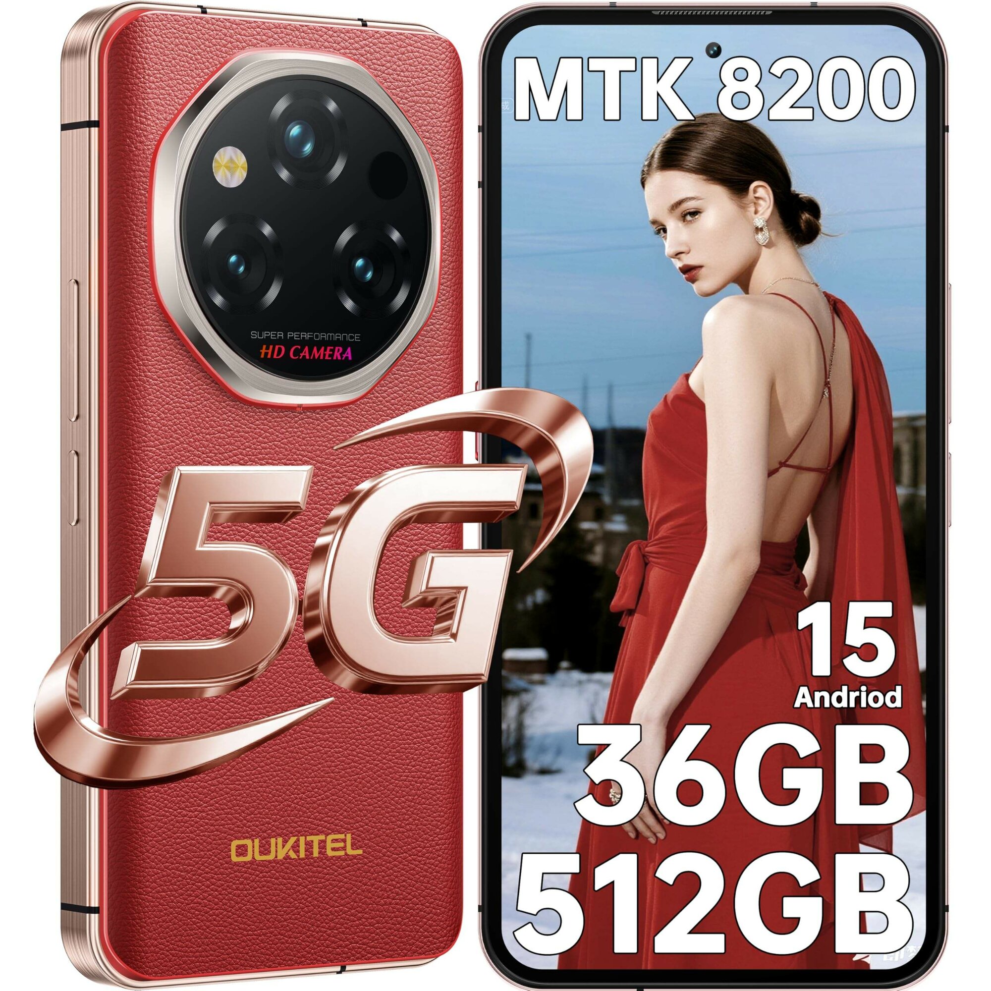 OUKITEL WP210 5G, 36 (12+24) ГБ + 512 ГБ, 8800 мАч, 6,7-дюймовый AMOLED-дисплей, Android 15