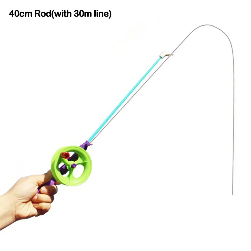 Детская мини-удочка для зимней рыбалки 35/40/75/80 см Зеленый, 40cm Rod