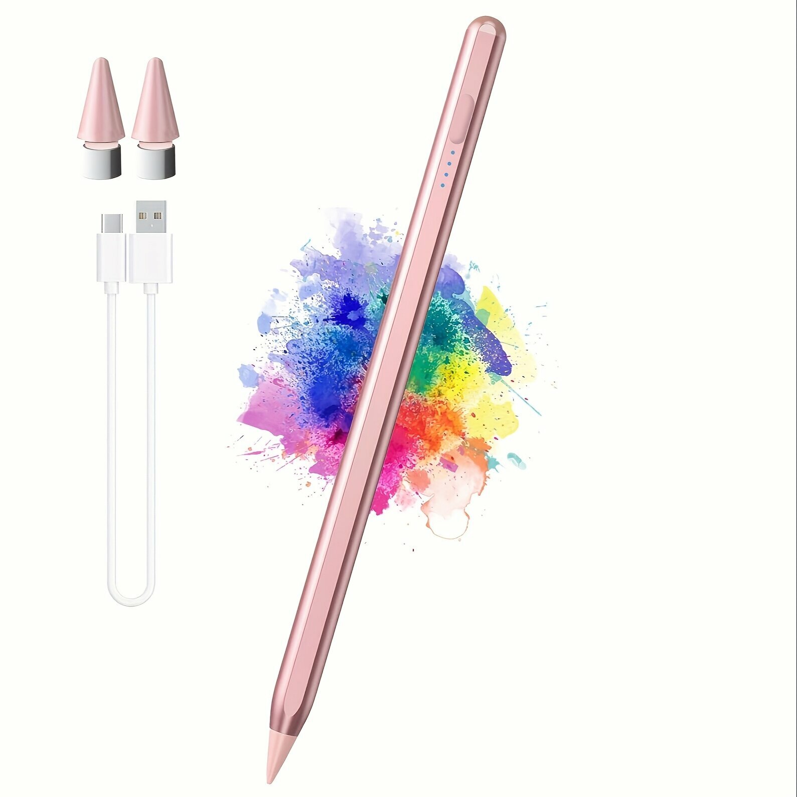 Стилус для iPhone, совместимый с сенсорными экранами 2018+. Поддержка iPad Pro 12.9" 3/4/5, iPad Mini, Air, 10/9/8/7/6. Чувствительность к наклону, высокая точность, магнитное крепление. Работает с Android, Samsung и iPhone. Розовый цвет, 2