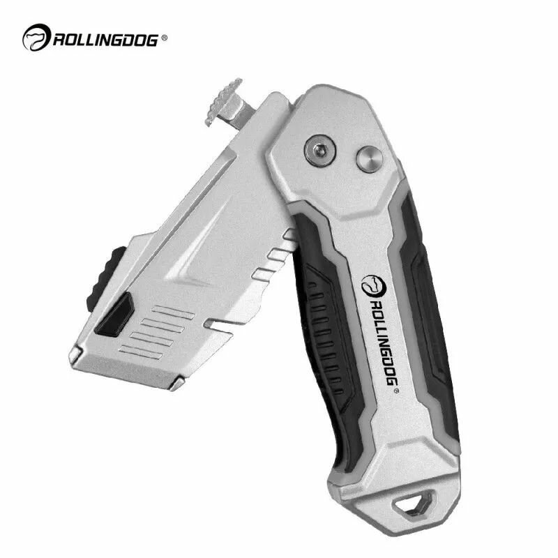 Складной выдвижной строительный нож Rollingdog лезвие 19мм, серия Professional, арт.50522