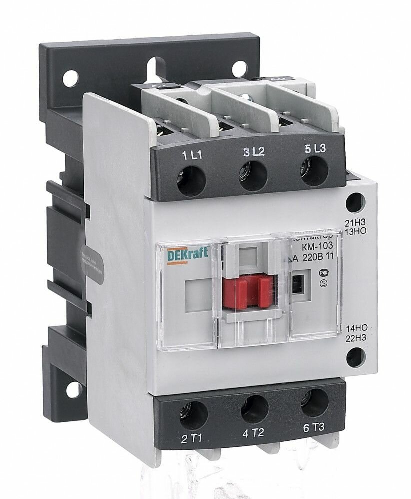 Контактор DEKraft 40А 220В 1НО+1НЗ, КМ103-040A-220B-11 22128DEK