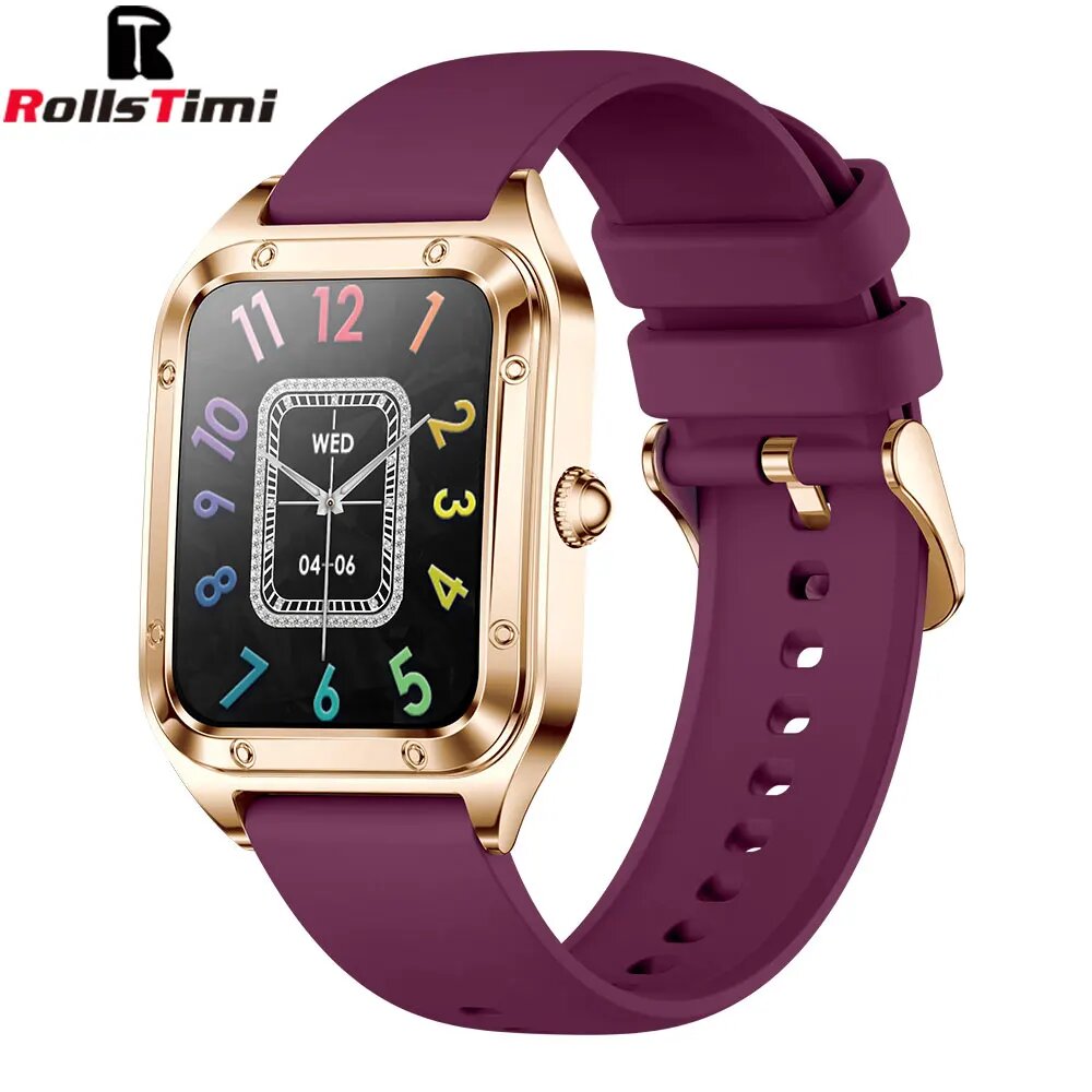 Смарт-часы женские RollsTimi, бордовый, Wine Red
