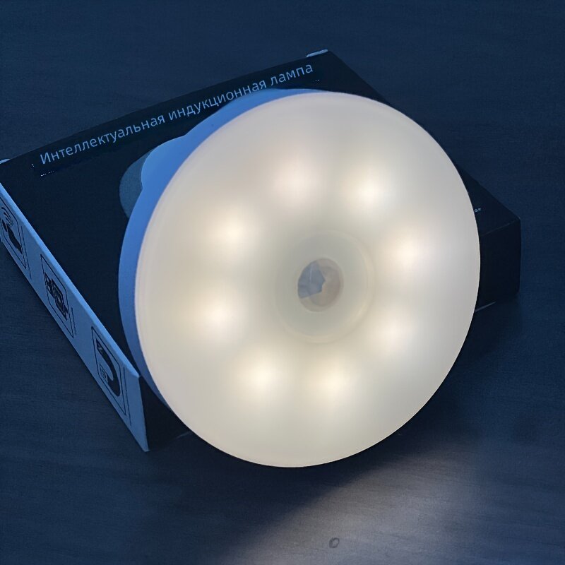 Светодиодный сенсорный светильник с USB-зарядкой, 8 LED, для чтения, беспроводной, наклеиваемый, для шкафа, лестницы, туалета, кухни, коридора, белый