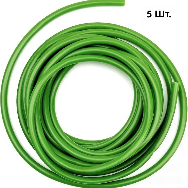 Гибкая PVC трубка, 5 рулонов по 39.37 дюймов, зеленая, для искусственных цветов, арок из шаров, садовых композиций