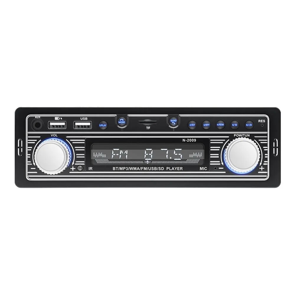 Автомагнитола 1DIN MP3 с Bluetooth, USB, TF, AUX, FM-радио, DSP и пультом ДУ — фото 1