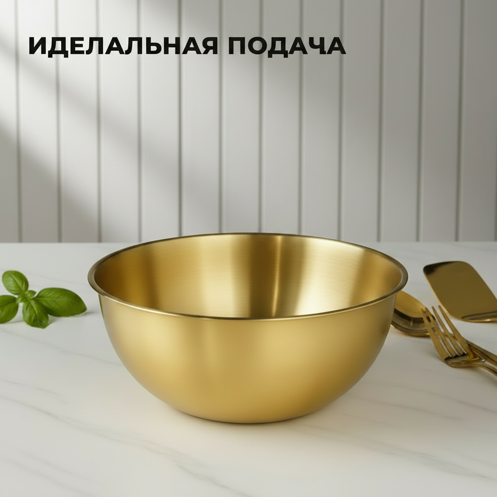 Набор мисок из нержавеющей стали Shiny Kitchen 2.5 л 4 штуки золото