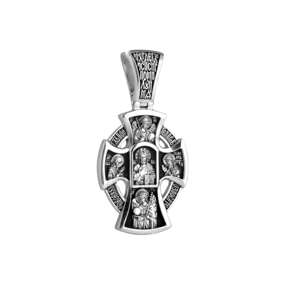 Крестик, серебро, 925 проба, чернение, родирование
