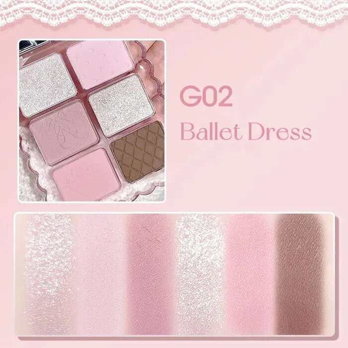 Тени для век GOGO TALES Sweet Pink Ballet Collection Eyeshadow Palette - #G02 Ballet Dress