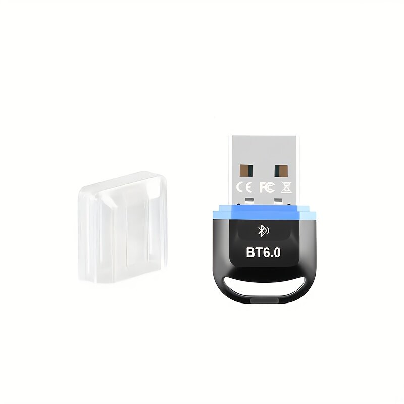 Bluetooth 6.0 USB-адаптер синего цвета, беспроводной приемник для ПК, наушников, клавиатуры, мыши, колонок, Plug and Play Windows 11/10/8.1, обратная совместимость с 5.3/5.1/5.0/4.2/4.1/4.0