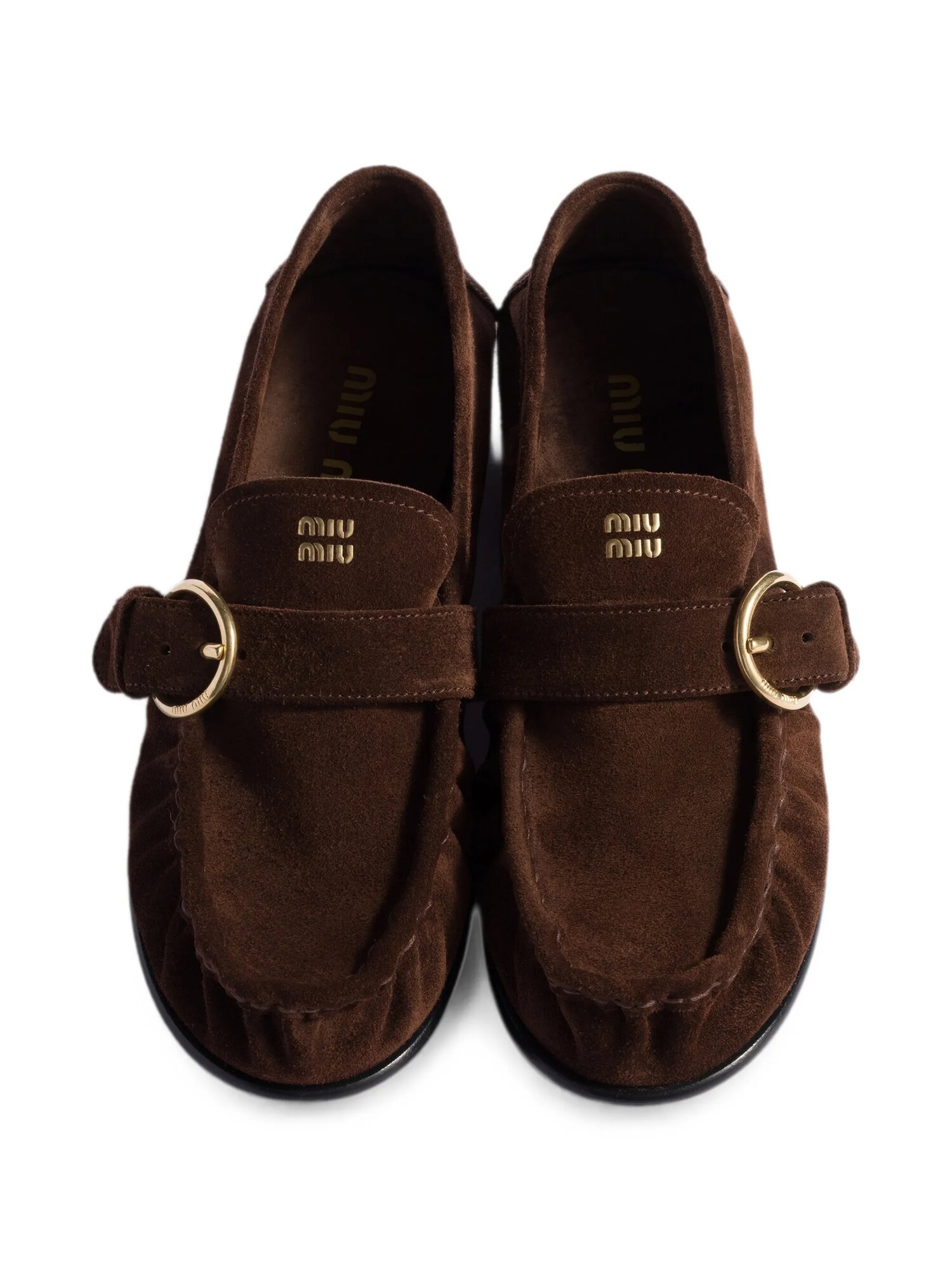 Лоферы Miu Miu Suede loafers with buckle, размер 40,5 — фото 1