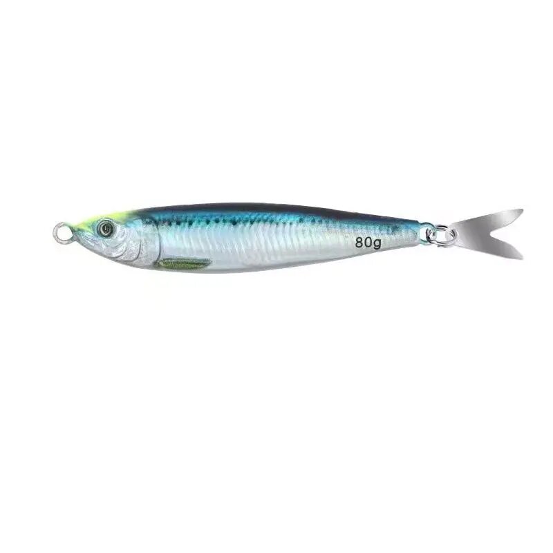 AS Slow Jig Lure Fishing UV Glow Jig 3D Print Falling Angler 60g80g 20g-1pcs, green