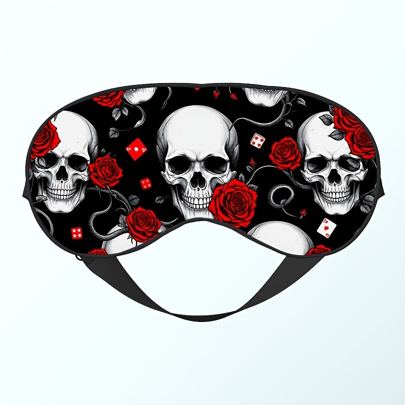 Маска для сна с принтом черепа, регулируемая, мягкая, для путешествий и отдыха, 1 шт.