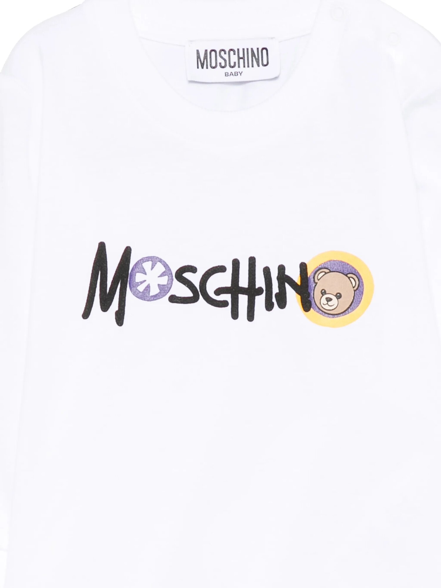 Футболка MOSCHINO Teddy Bear, размер 80, бежевый/белый — фото 1