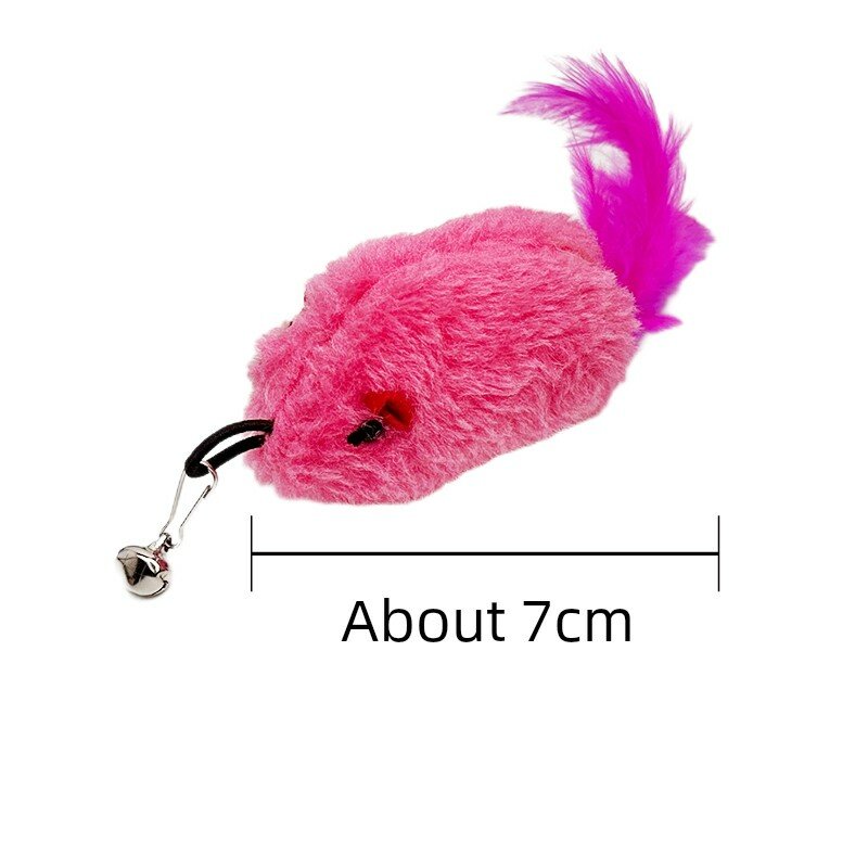 Розовый заменяемый головной элемент для игрушек-мышек с колокольчиком, интерактивная игра для кошек, пластик