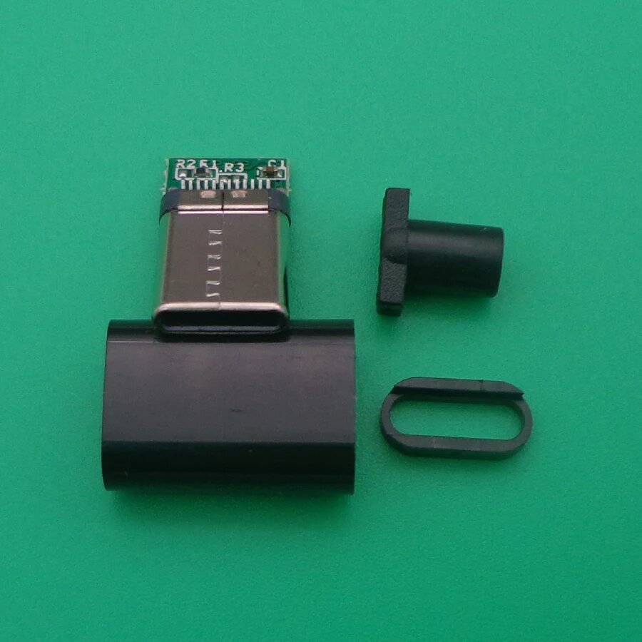 USB-C разъём для пайки YOU KAI DA 4 в 1 чёрный/белый Черный, Black