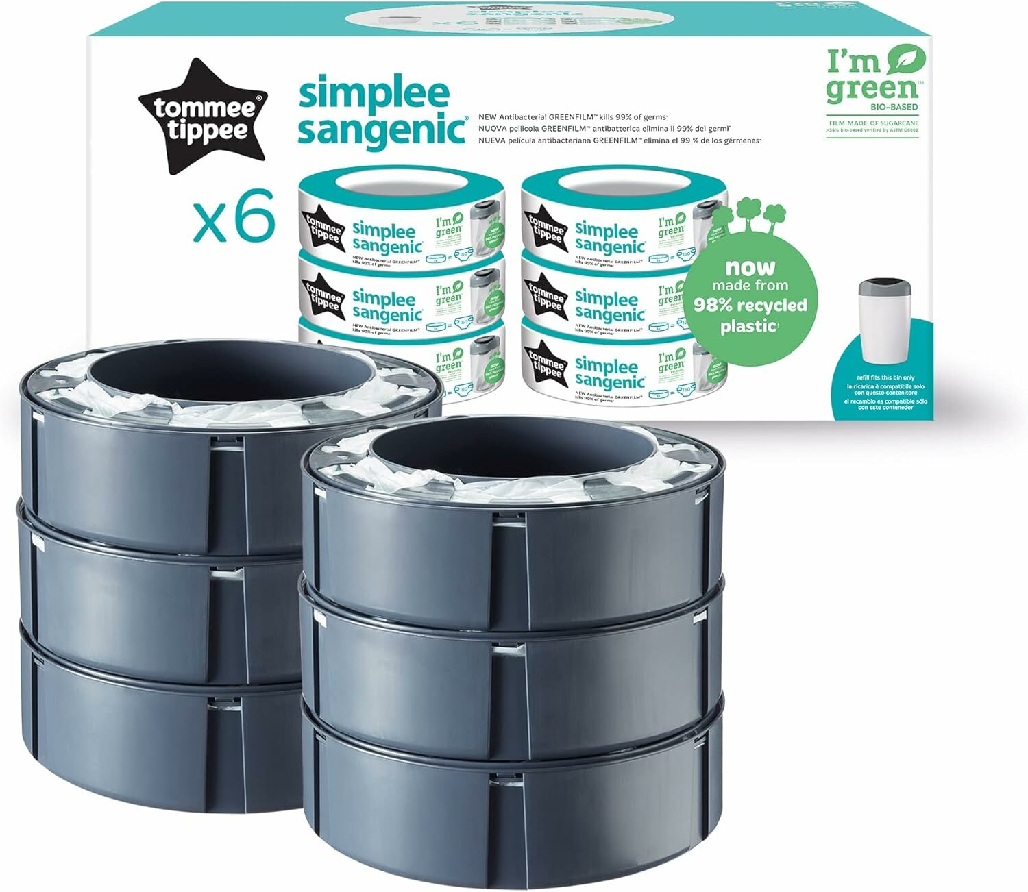 Tommee Tippee Сменные кассеты Simplee Sangenic, 6шт