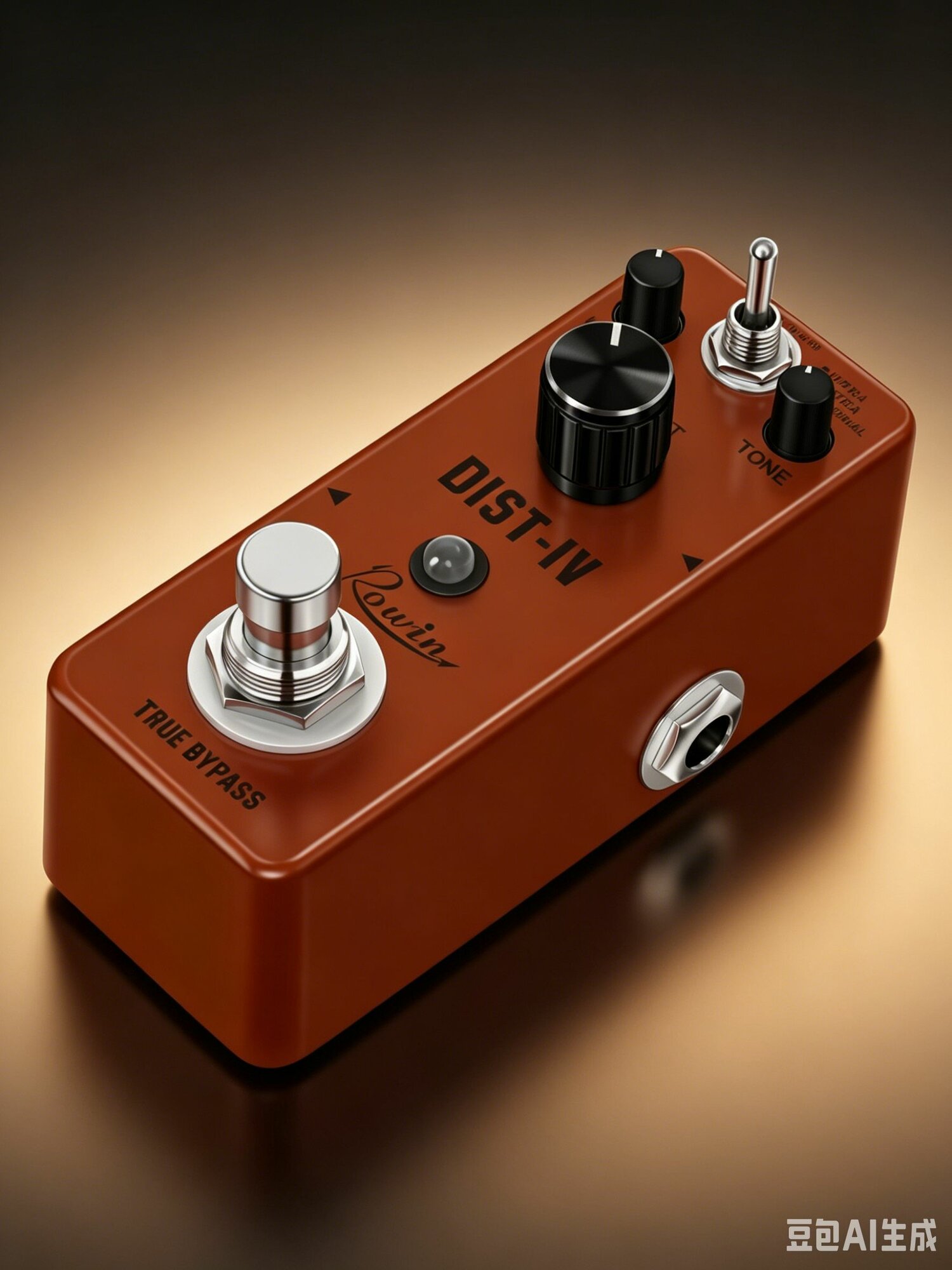 Rowin LEF-301D DIST-IV Ultra Dist, мини-педаль эффекта дисторшна для электрогитары, три звуковых режима, регулировка Dist/Tone/Level, металлический корпус, истинный байпас