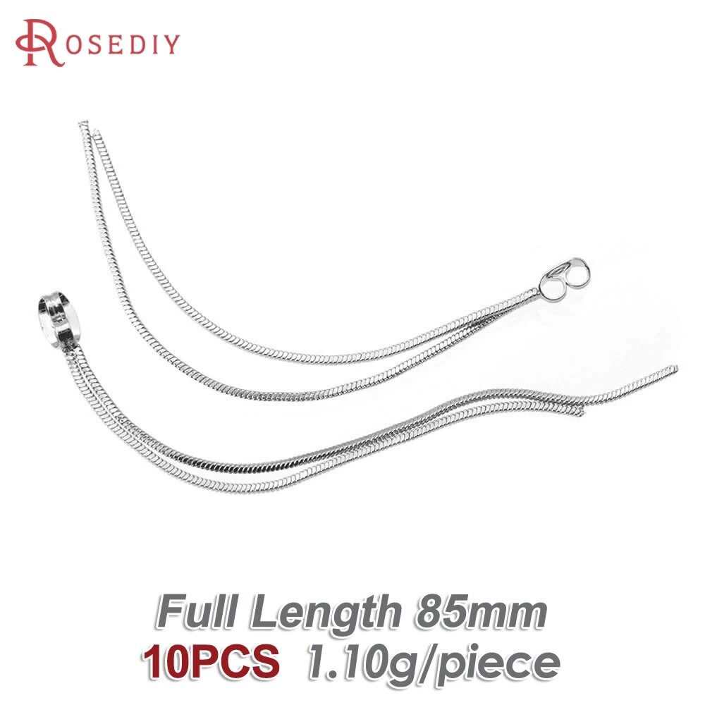 Латунные цепочки для сережек Rosediy, золотого цвета, 8,5 см, 10 шт
