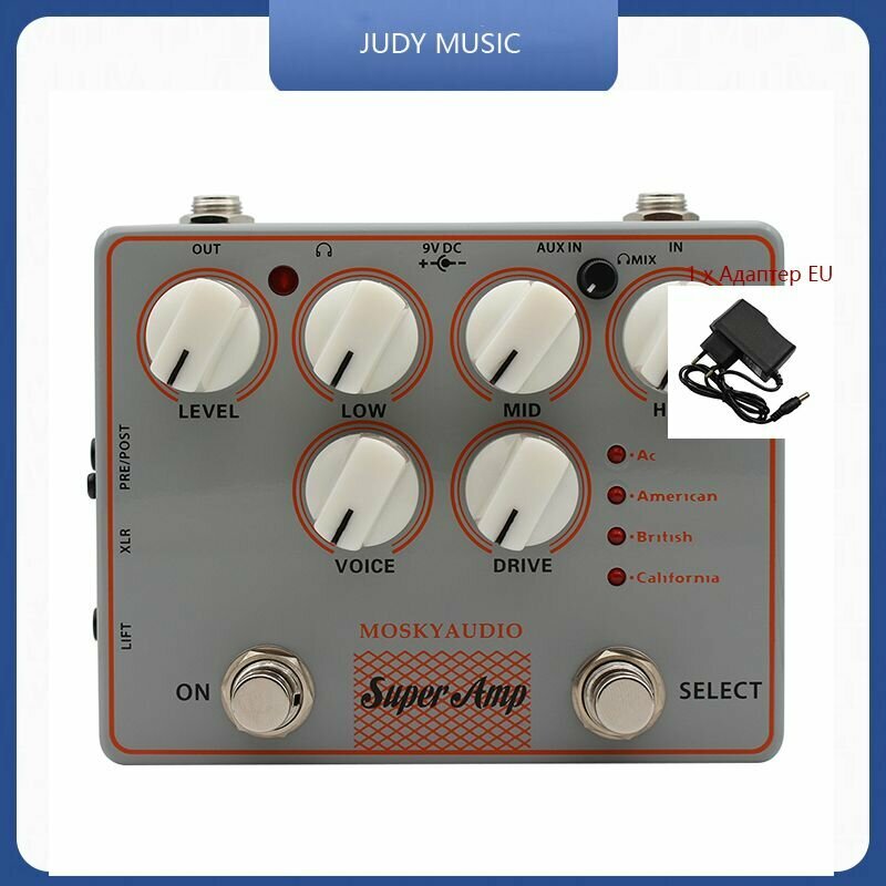 MOSKYAUDIO SUPER AMP 4 Модель корпуса DI + Наушники + AUX IN
