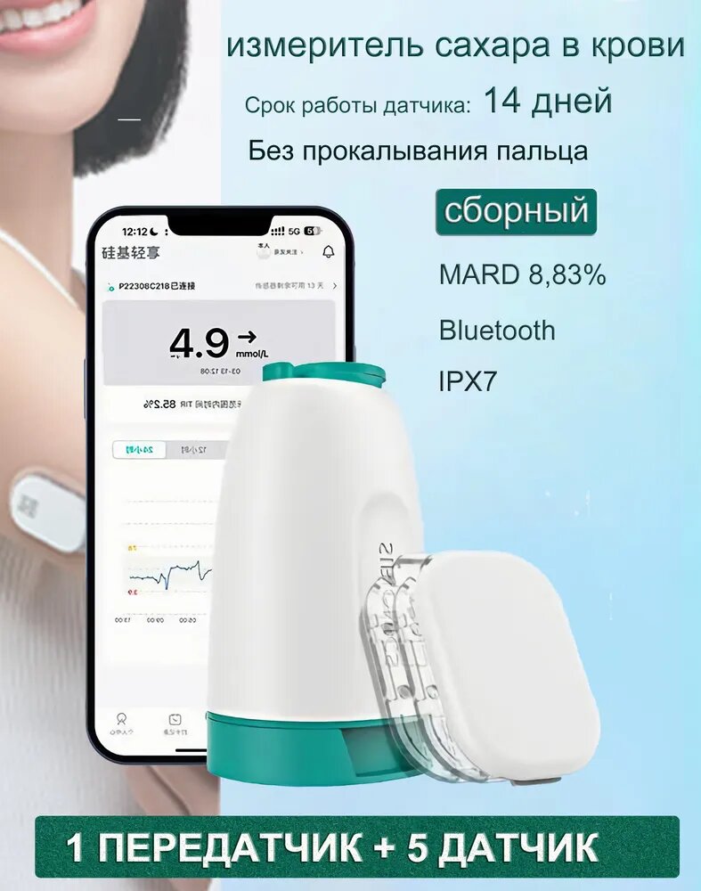 Комплект: 1 передатчик и 5 сенсоров