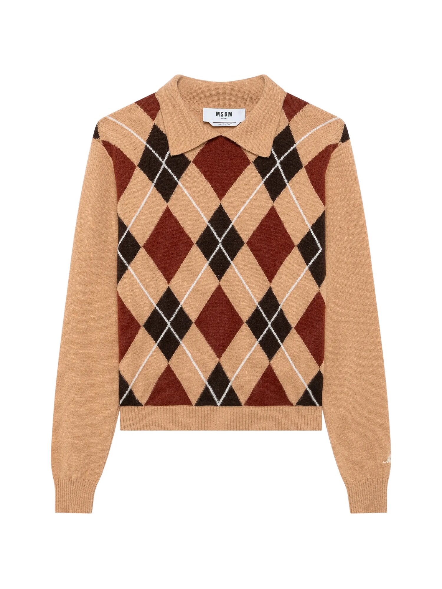 Свитер Argyle-pattern polo-collar sweater