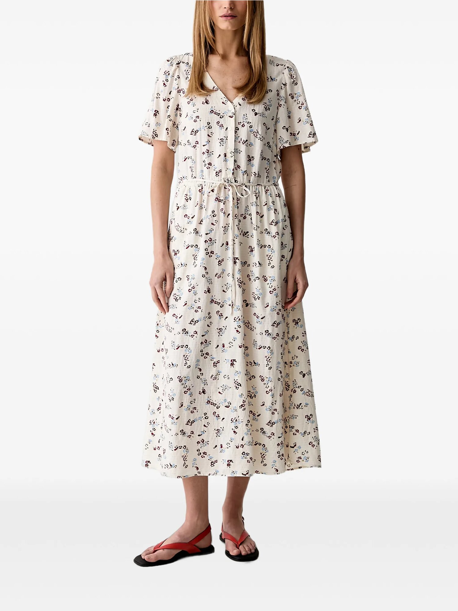 Платье Floral-print midi dress
