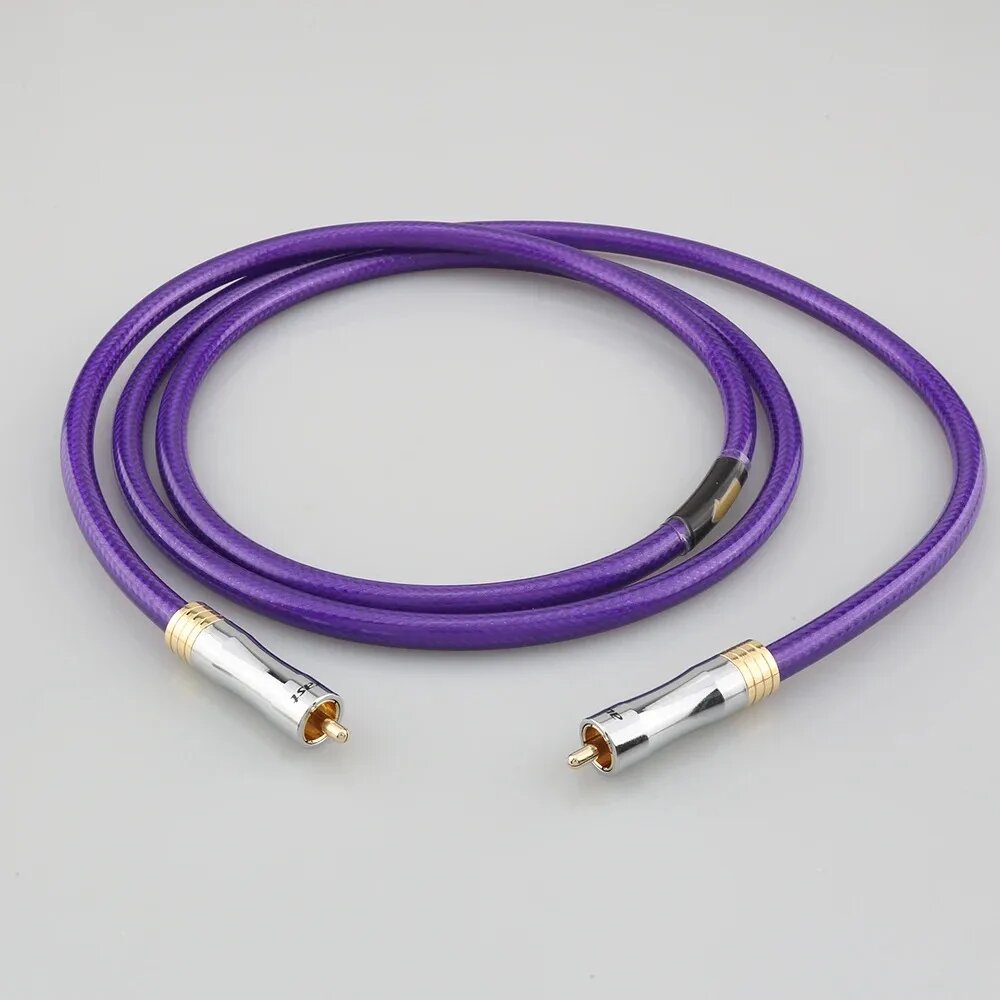 Коаксиальный цифровой аудиокабель 75 Ом RCA-RCA, с серебряным покрытием OCC, Hi-Fi, 0.3m