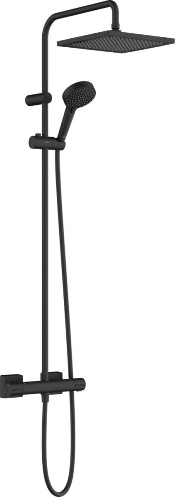 Термостатическая душевая система Hansgrohe Vernis Shape Showerpipe 240 26427670 матовый черный