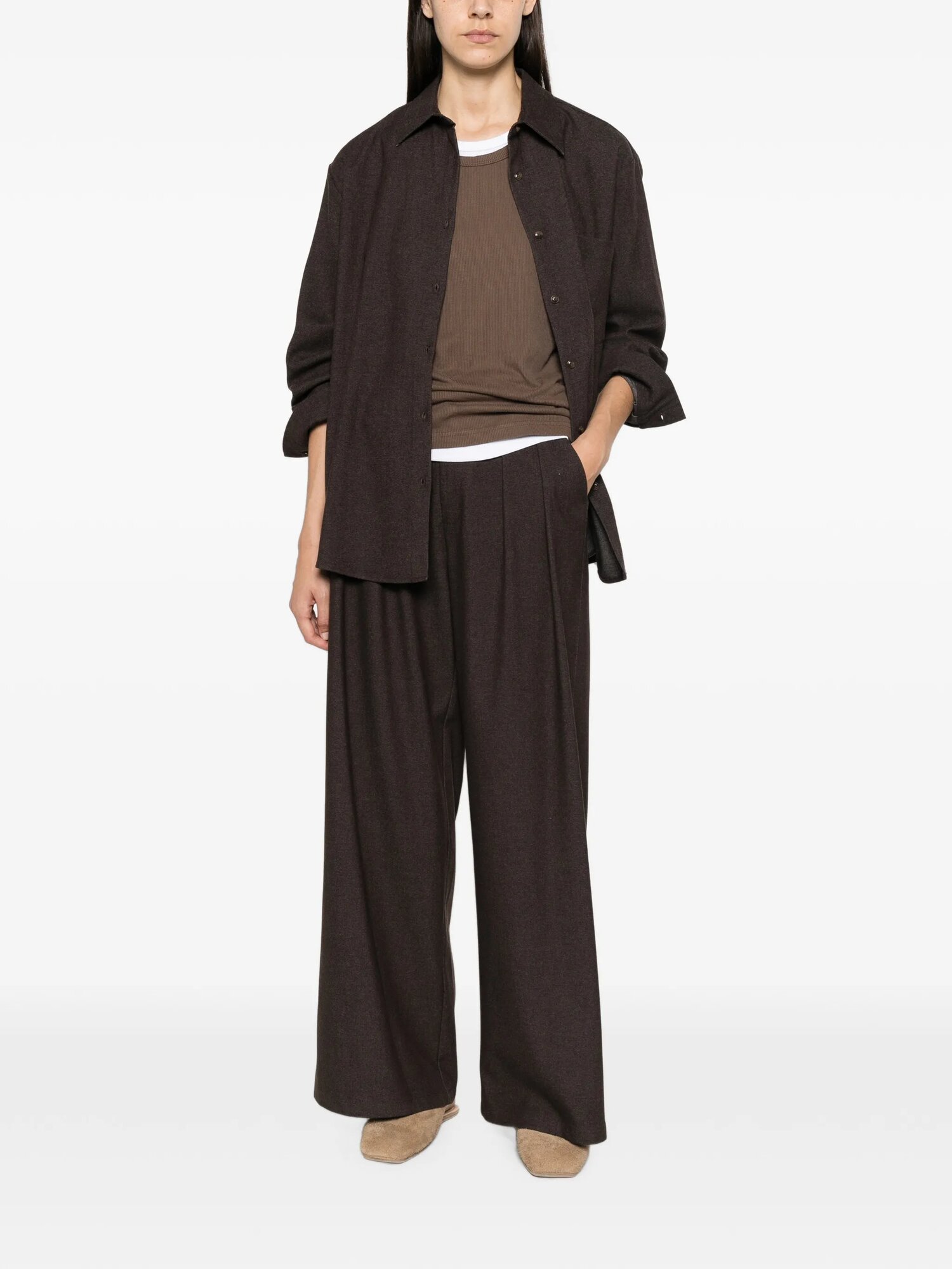 Брюки ELEH Pleated palazzo pants, размер 42 — фото 1