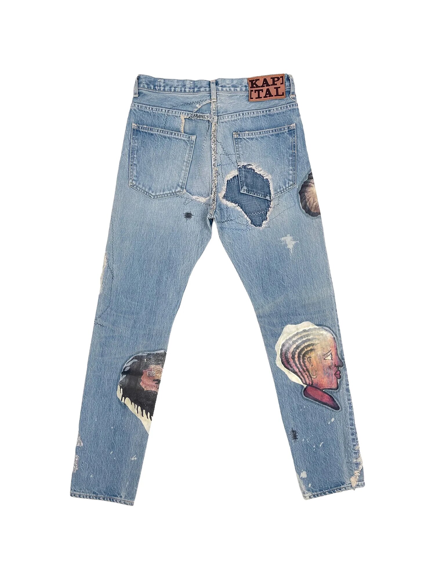 Джинсы KAPITAL Africa Elements Remake patch-detail jeans, размер 32 — фото 1