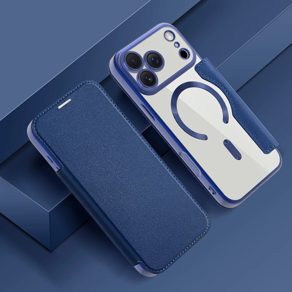 Кожаный Чехол-флип Для iPhone 17 Pro Max, 16 Air, 15 Plus, 14, iPhone17 Pro Max, Синий, Dark Blue