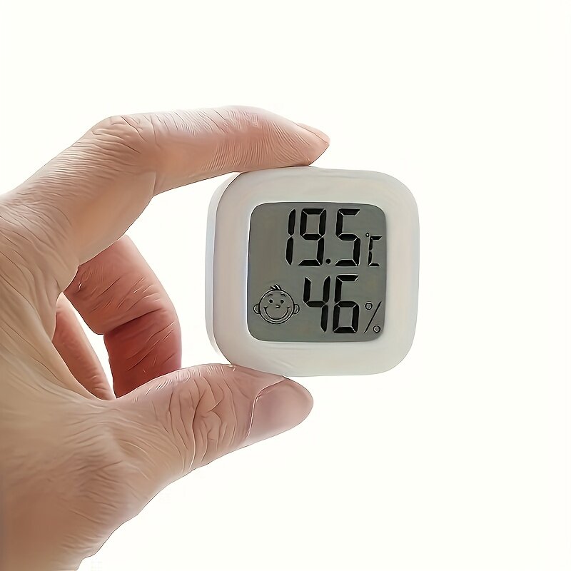 Мини LCD цифровой термометр-гигрометр, измерение температуры и влажности, с индикатором комфорта, для дома и автомобиля, белый (без батареек)