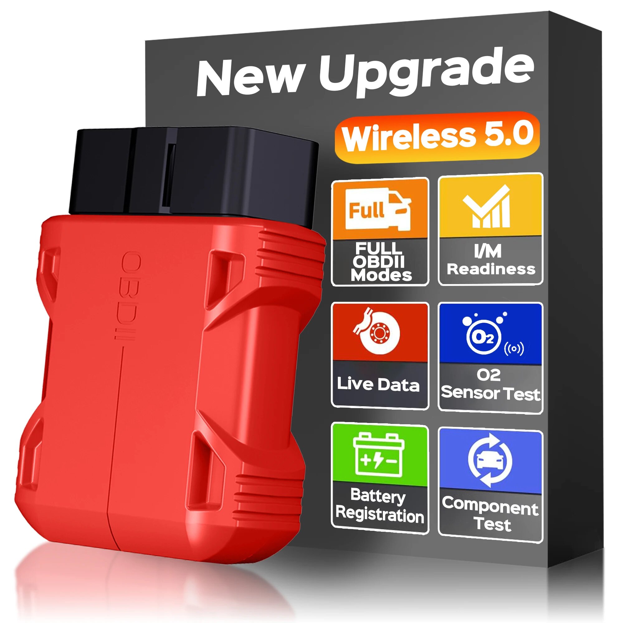 Сканер OBD2 RUOGINSS Bluetooth 5.0, Беспроводной Автоматический Диагностический Инструмент Для iOS И Android