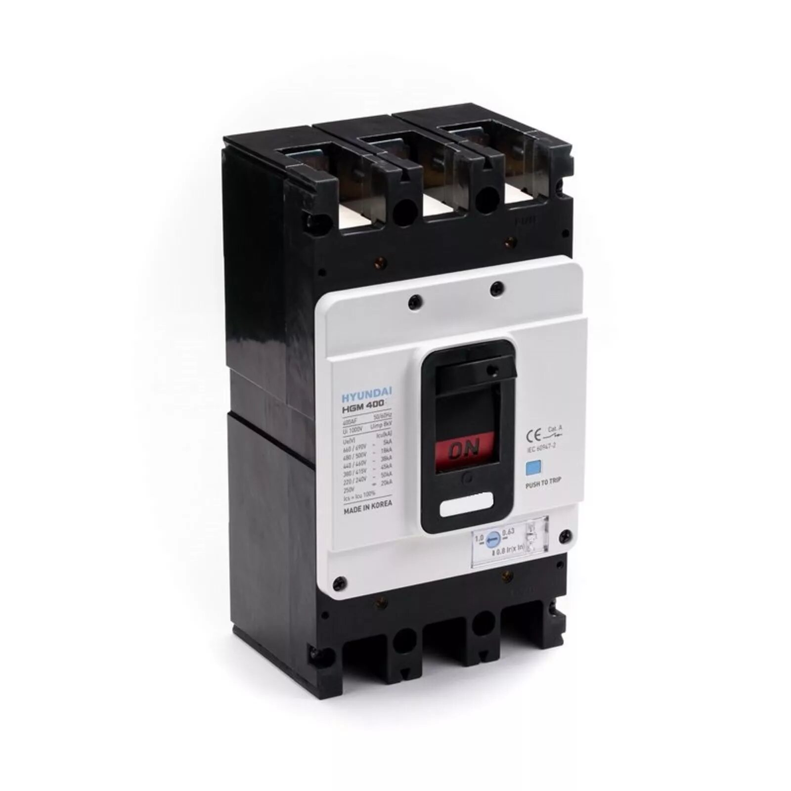 Автоматический выключатель HGM400E 3PT4S0000C 00350F 221-350A ток к. з. 45kA AC380/415В 13.03.02.000527 HYUNDAI