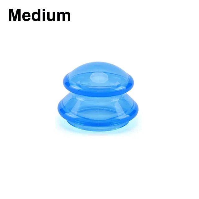 Силиконовые вакуумные банки для массажа, Transparent Blue M