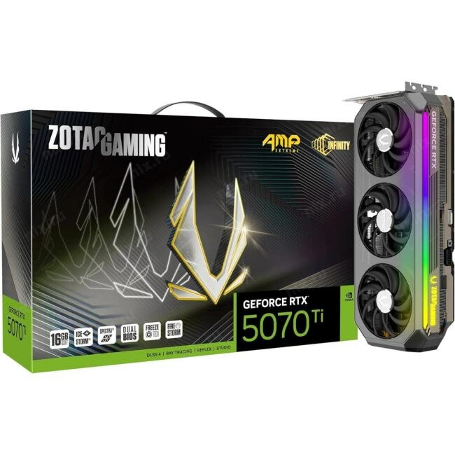 ZT-B50710B-10P Видеокарта Zotac PCI-E 5.0 RTX 5070TI AMP EXTREME INFINITY NVIDIA GeForce RTX 5070TI 16Gb 256bit GDDR7 2