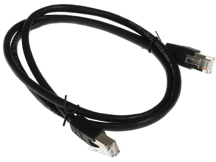 Cablexpert Патч-корд FTP PP6-1M/BK кат.6, 1м, литой, многожильный (черный) — фото 1