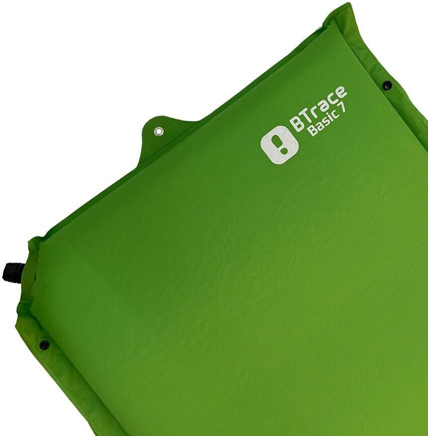 Ковер самонадувающийся BTrace Basic 7 190x65x7 см (Зеленый) туристический — фото 1