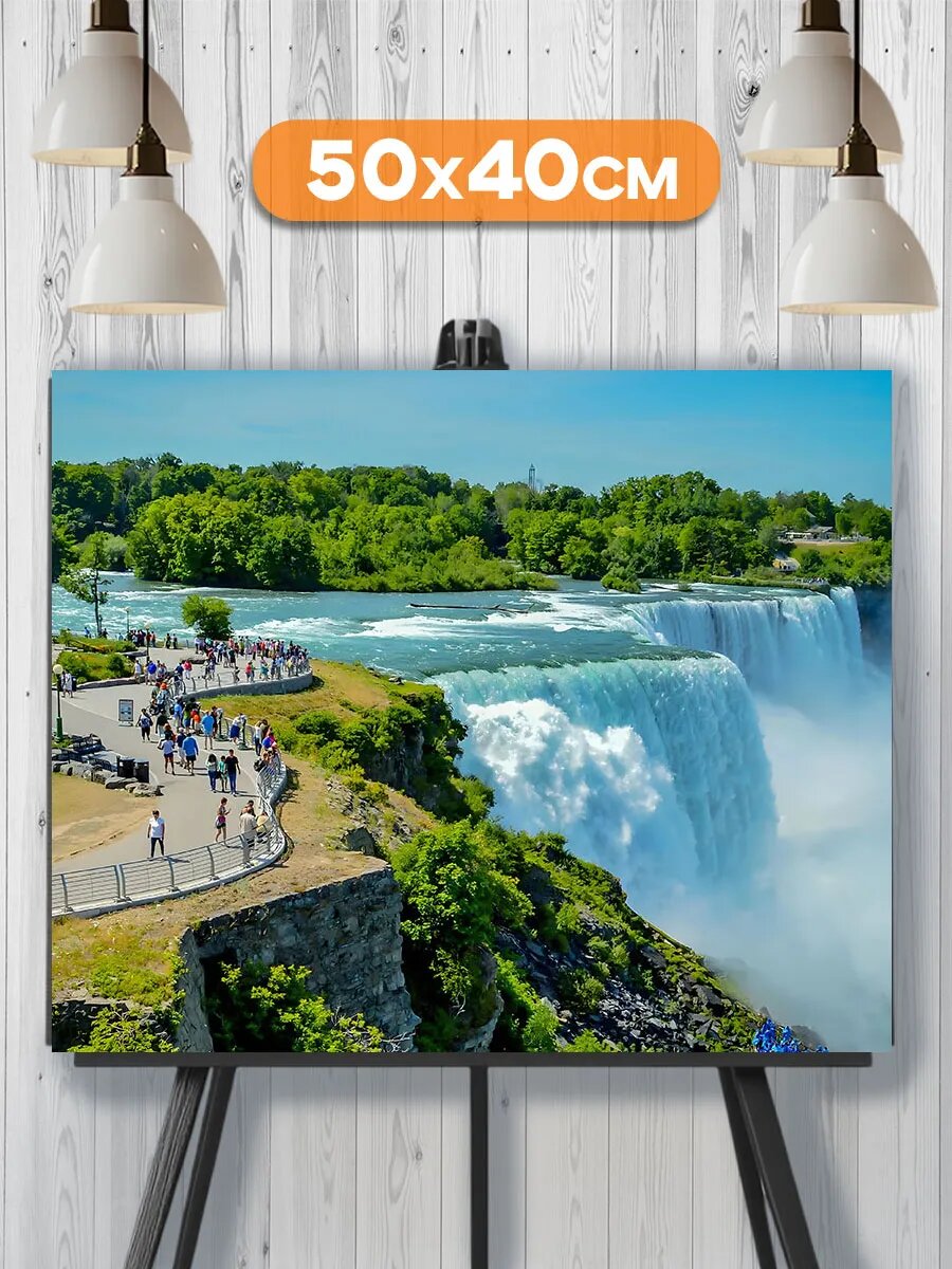 Картина на стену для дома Ниагарский водопад 50х40 см