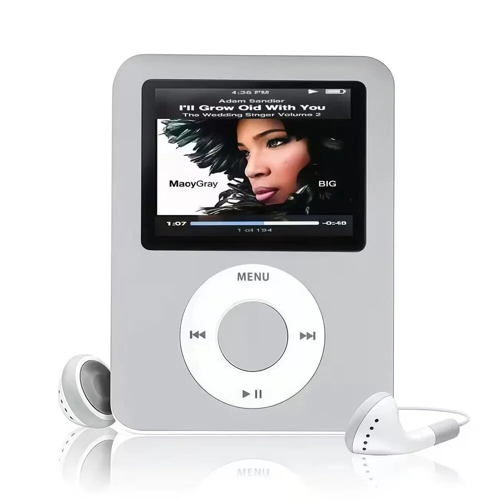 MP3-плеер 128 ГБ, серебристый, Bluetooth, 1250 мАч, 2,4 дюйма, поддержка MP3, FLAC, APE, WAV