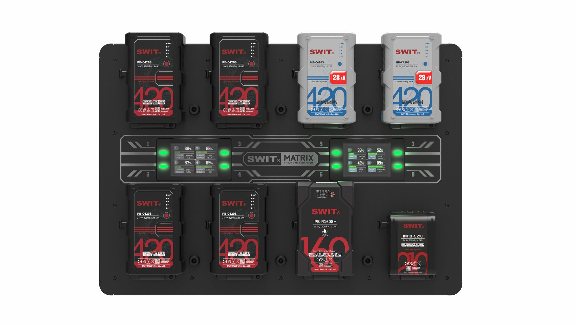 Зарядное устройство SWIT MATRIX-S8 8-канальное настенное для аккумуляторов V-Mount