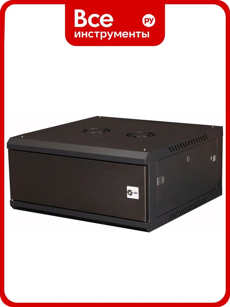 Шкаф 19 телекоммуникационный настенный DATAREX 4U 280x600x600 мм, дверь металл, черный DR-640101