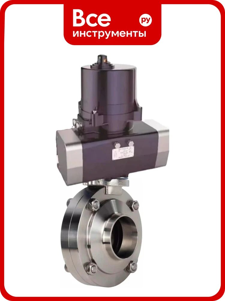 Затвор дисковый DN-ru 304-304-Sil-2W-W-H Ду100 Ру10 под приварку, электропривод 220В D050-81344