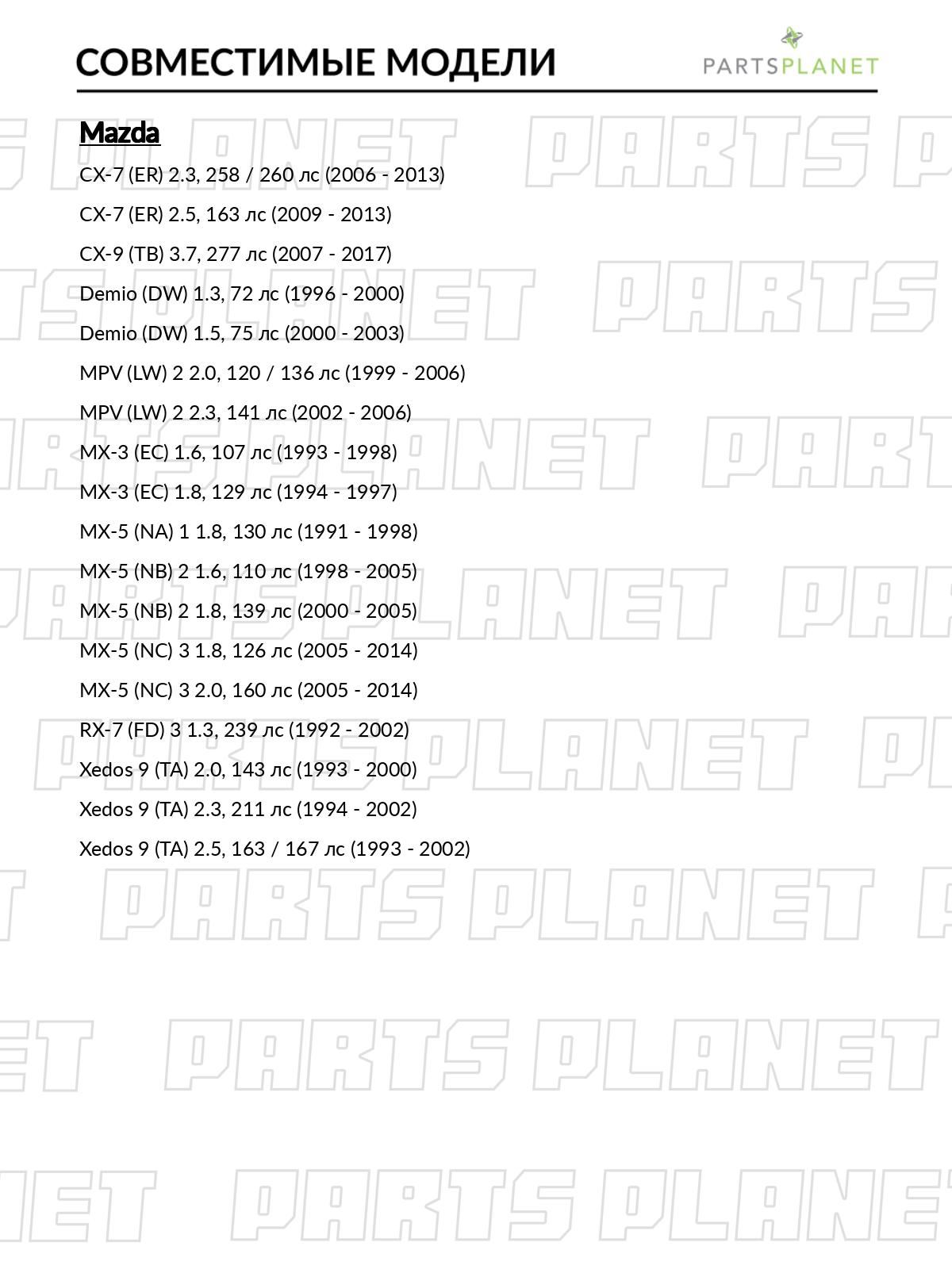 Клипса крепежная, комплект из 10 шт для Мазда 3 2003-2009, 6 2002-2007, Демио 1996-2000, MPV 2 1999-2006 OEM B46768AC3 арт JKC0201